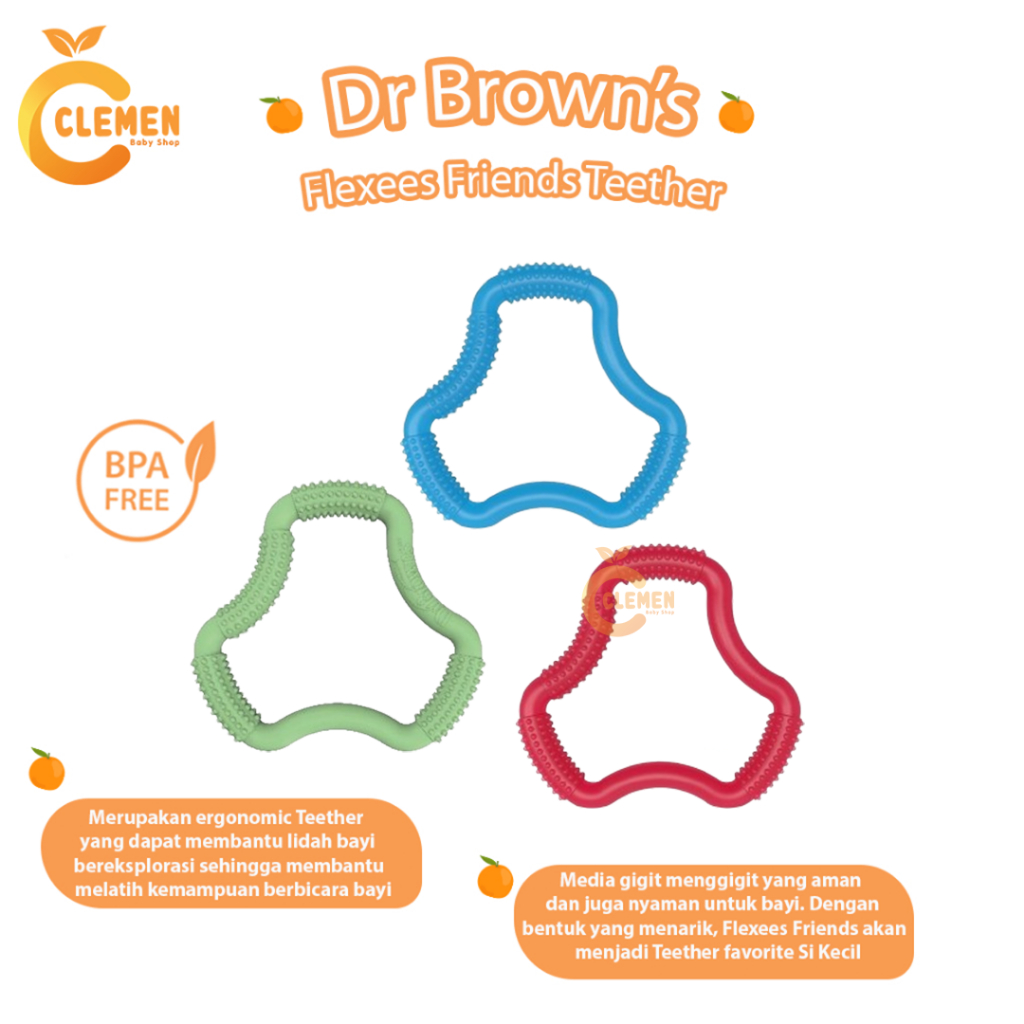 Jual Dr.Brown's Flexees Friends Teether (Gigitan Bayi) | Shopee Indonesia