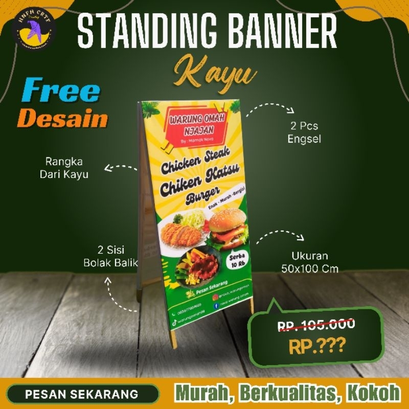 Jual Standing Banner Makanan 2 Sisi | Shopee Indonesia