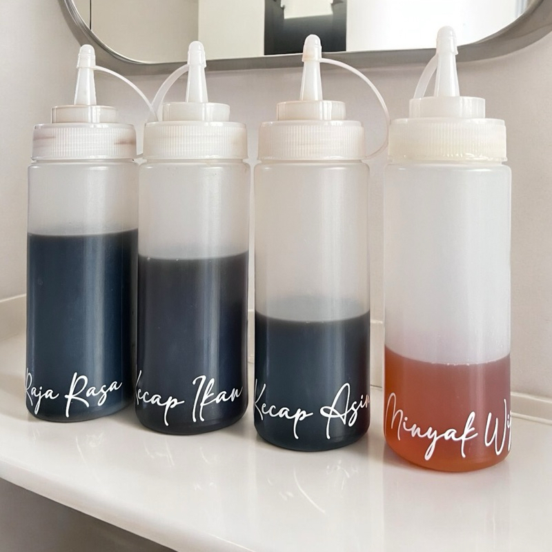 Jual botol SAOS KECAP MINYAK GORENG LABEL BARU aesthetic bottle refill ...