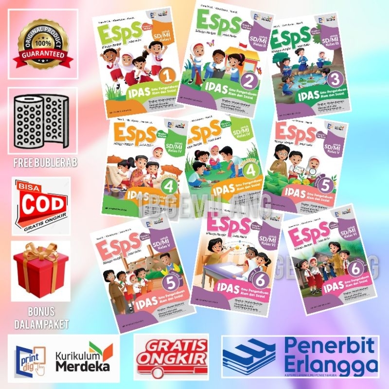 Jual Buku ESPS IPAS SD/MI Kelas 1 2 3 4 5 6 Kurikulum Merdeka Erlangga | Shopee Indonesia
