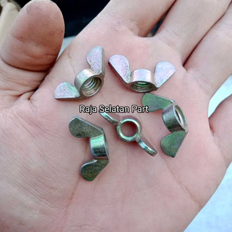 Jual mur kupu m6 / wingnut m6 / mur kuping m6 kuning | Shopee Indonesia