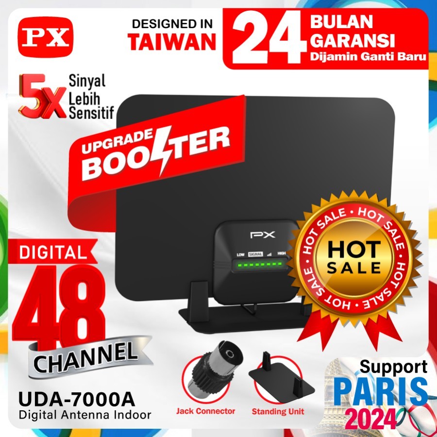 Jual PX UDA-7000A Antena TV Digital Indoor Dinding DVB-T2 + Booster LED ...
