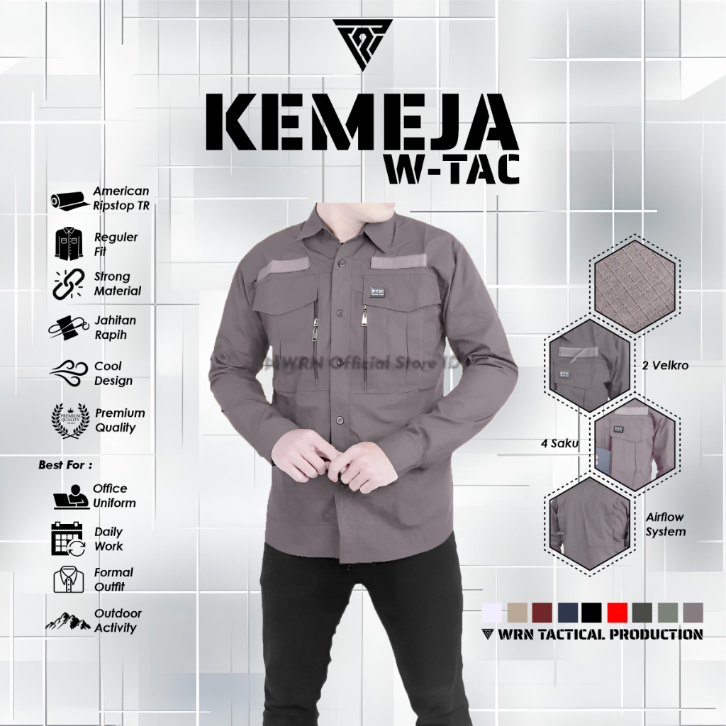 Jual Kemeja Tactical W-Tac Premium American Ripstop TR Pria Wanita ...