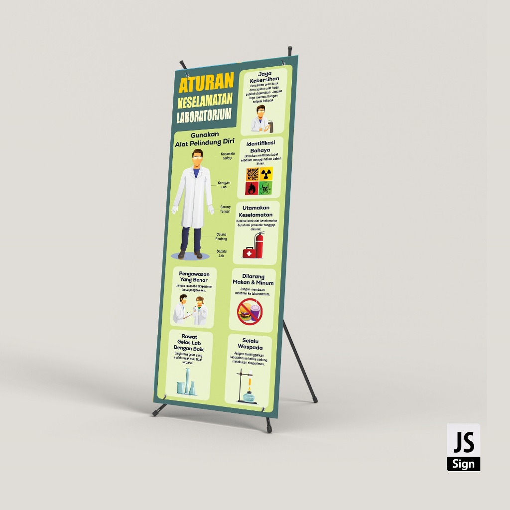 Jual BANNER SAFETY K3 - ATURAN KESELAMATAN LABORATORIUM | Shopee Indonesia
