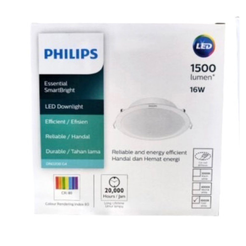 Jual Lampu Led Panel Tanam Downlight Philips 16w 16watt Essential ...