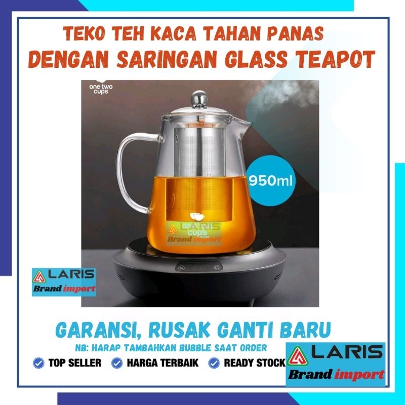 Jual One Two Cups Teko Teh Kaca Tahan Panas dengan Saringan Glass Teapot - TP-760/761 | Shopee ...