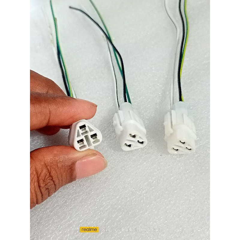 Jual soket Connector 3 pin female soket segitiga include terminal dan ...