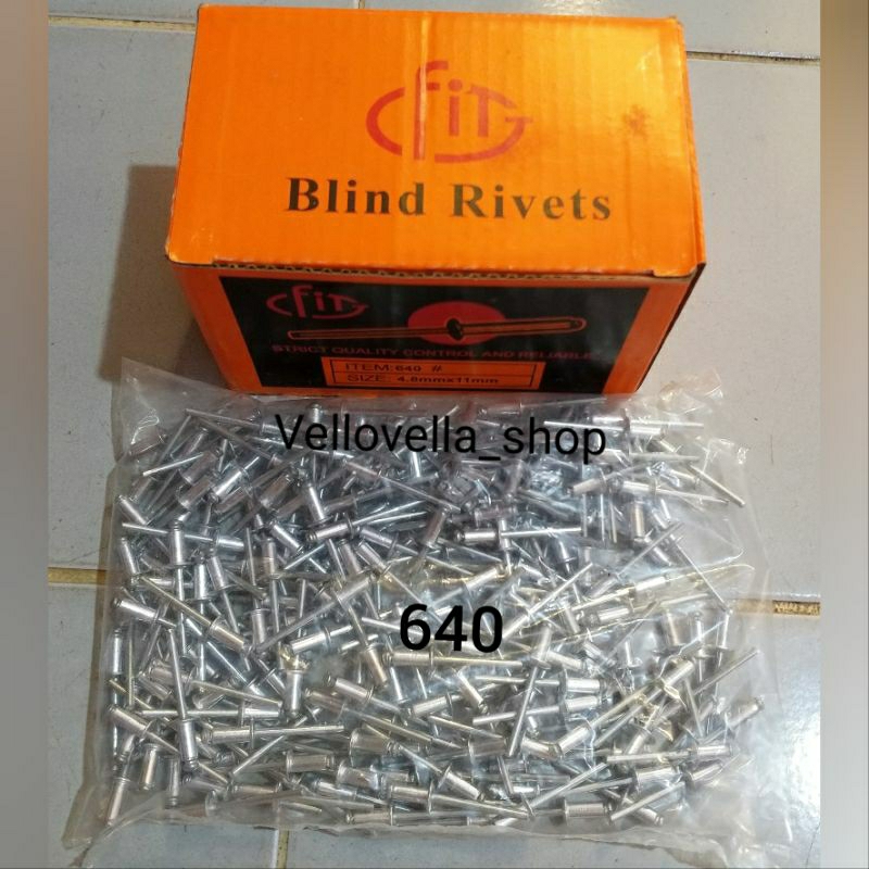 Jual (1 kotak 350gr) 640 Paku rivet / paku tembak / Blind rivet 640 (4 ...