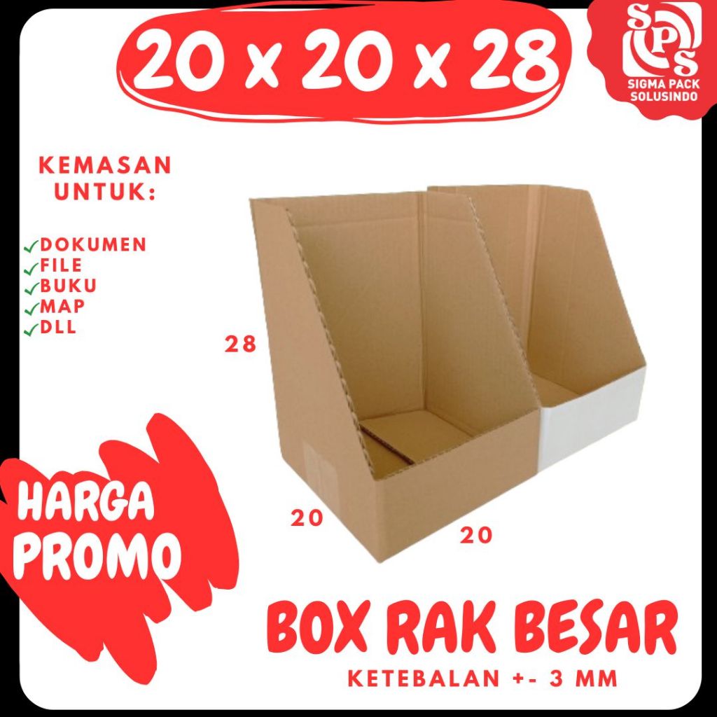 Jual Box Rak Besar 20x20x28 Box File Dus Packing Kotak Kemasan Karton ...