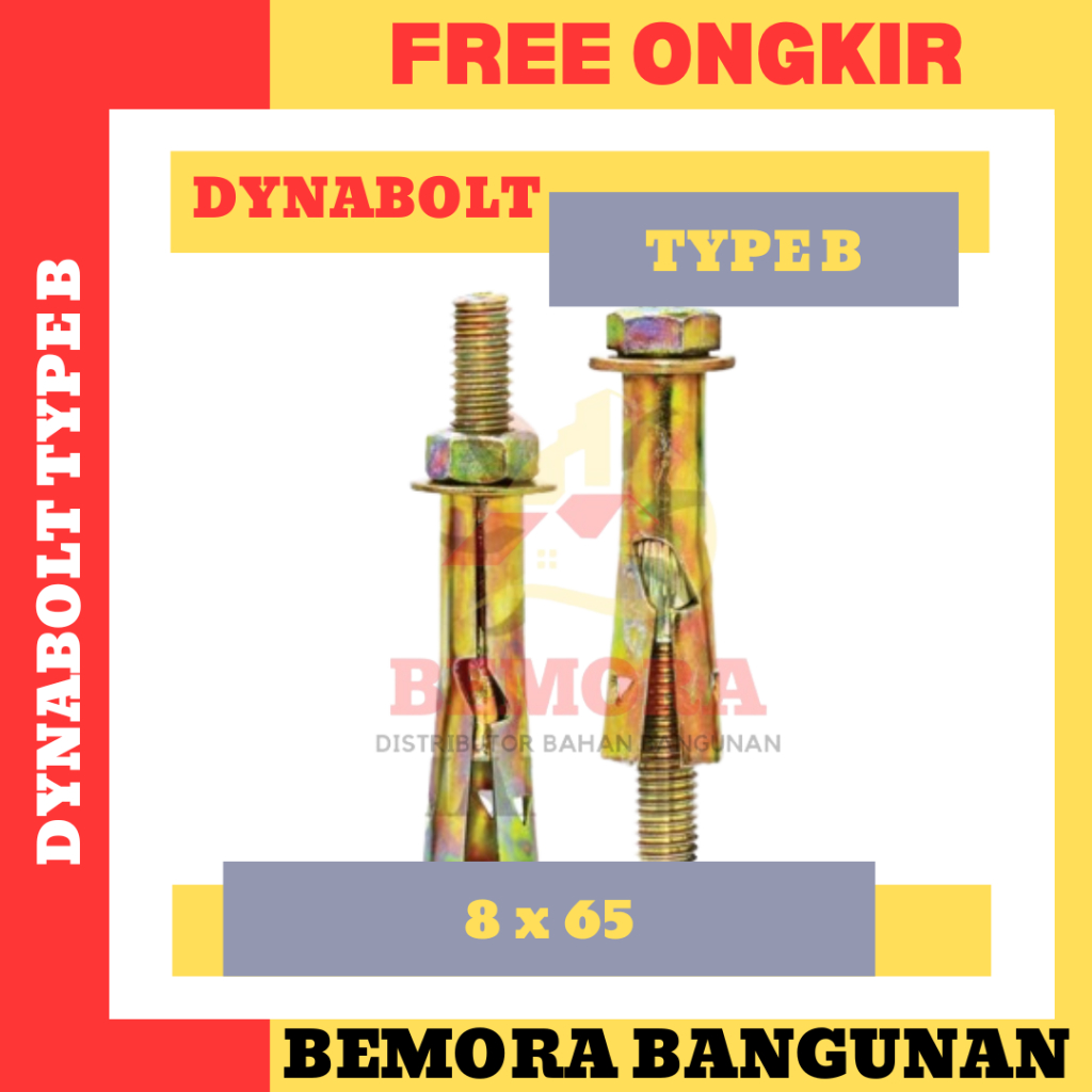 Jual Dynabolt Type B / Tipe B / Bolt Type B Flashbolt 8 x 65 | Shopee ...