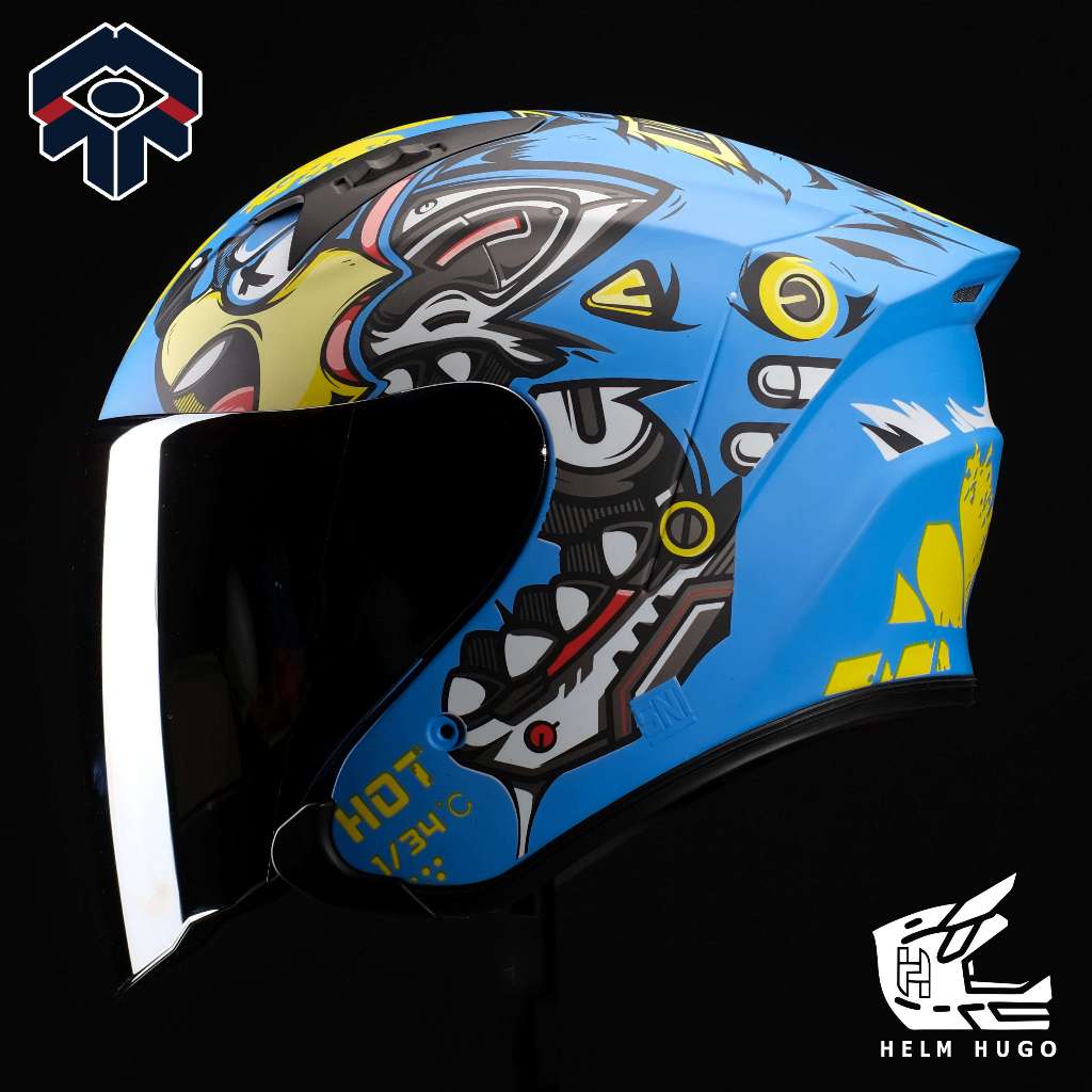 Jual Helm Dewasa Razer Sonic Spoiler Polos Biru - Standar SNI Half Face ...