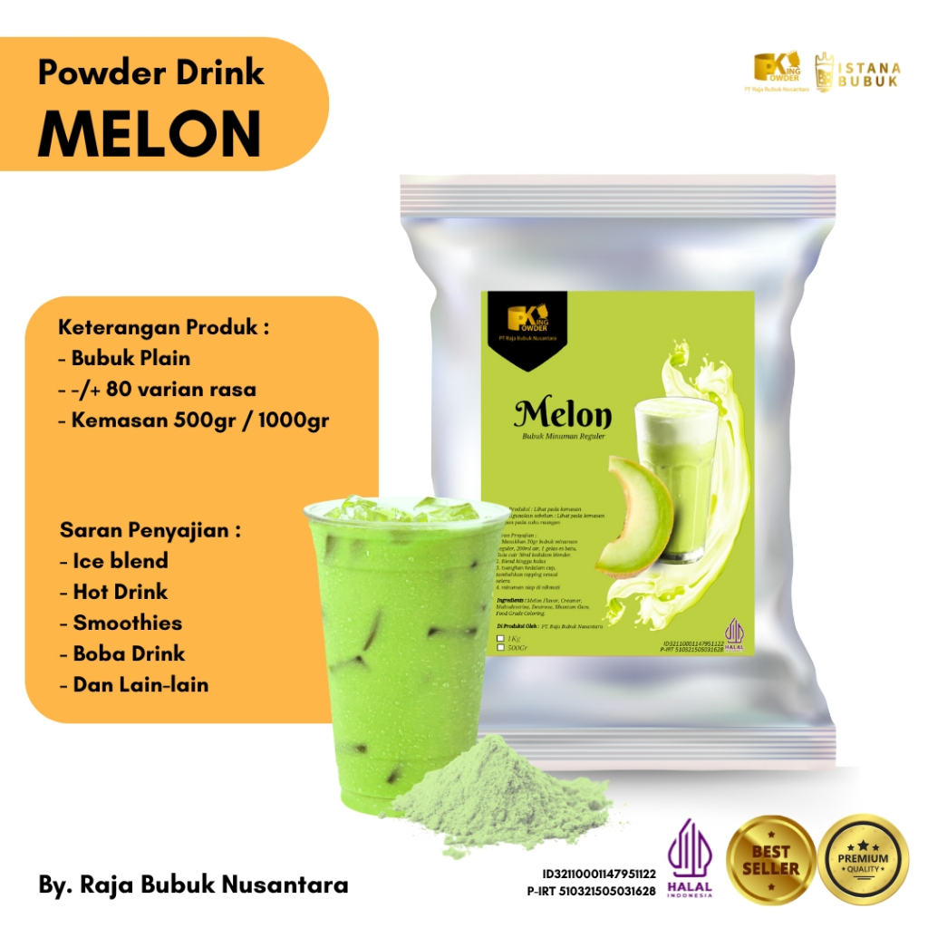 Jual Bubuk Minuman Melon Bubuk Minuman rasa Melon Serbuk Minuman rasa ...