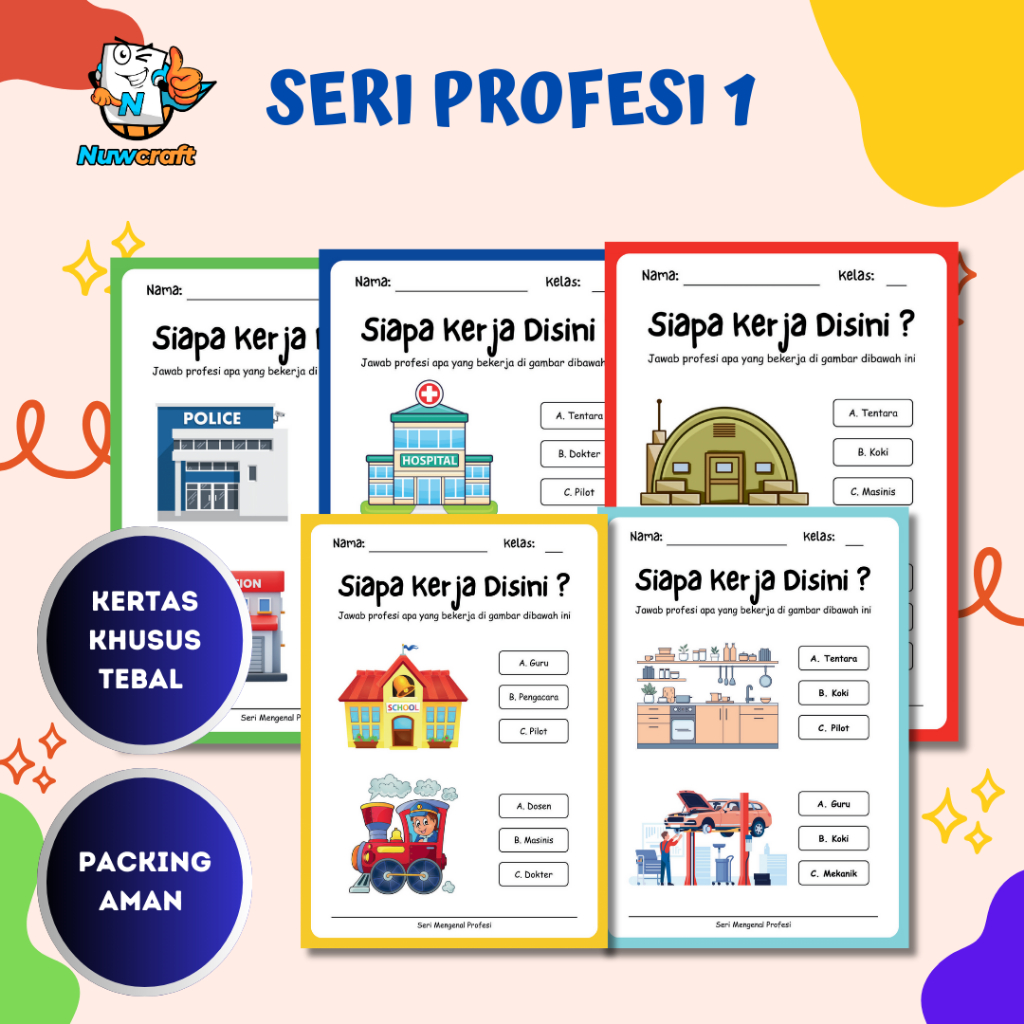 Jual Nuwcraft - Worksheet - Seri Profesi 1 - Activity Worksheet Anak ...