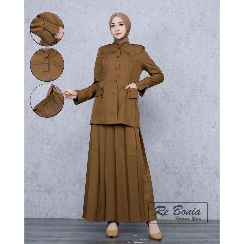 Jual DYA369 Seragam Re Bonia Baju Dinas PDH Kheki Tua Rok A nita ...