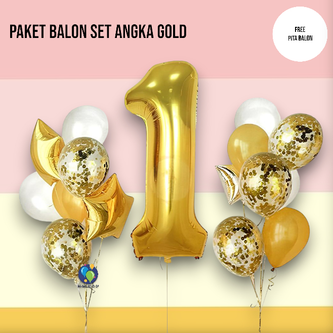 Jual Paket Balon Emas Gold Angka / Set Dekorasi Ulang Tahun | Shopee ...