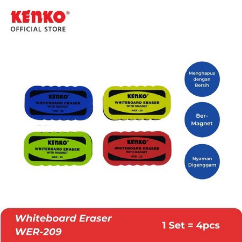Jual PENGHAPUS WHITEBOARD MAGNET KENKO WER-29 / WHITEBOARD ERASER KENKO ...