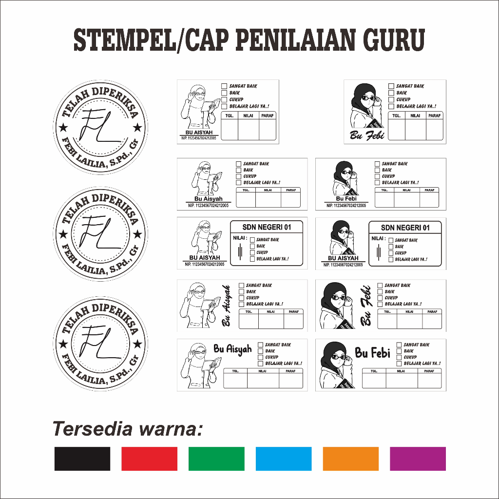 Jual Cap Nilai Guru | Stempel Penilaian Guru | Stempel Flash | Shopee ...