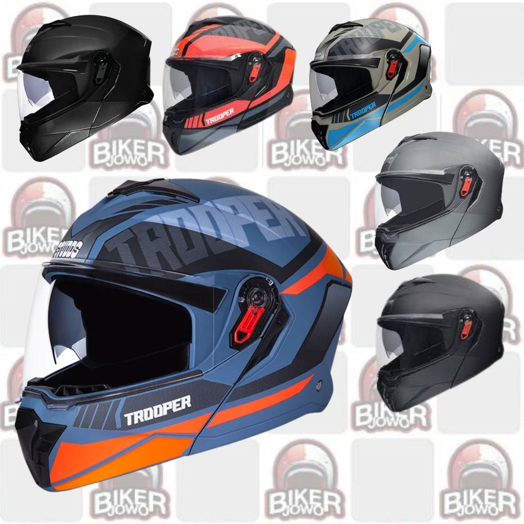 Jual Studds Trooper Helm Modular Bikers Rider Touring Motor Riding SNI ...