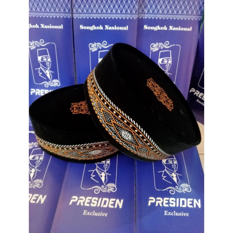 Jual Peci Songkok Motif Batik Peci Kopiah Songkok Hitam Motif Batik ...