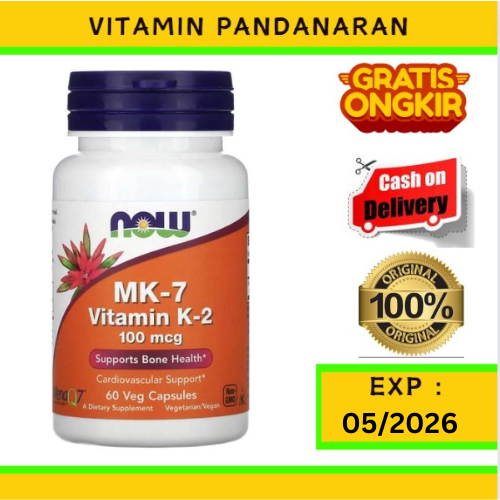 Jual NOW Vitamin K2 MK7 100 mcg isi 60 veg capsules | Shopee Indonesia