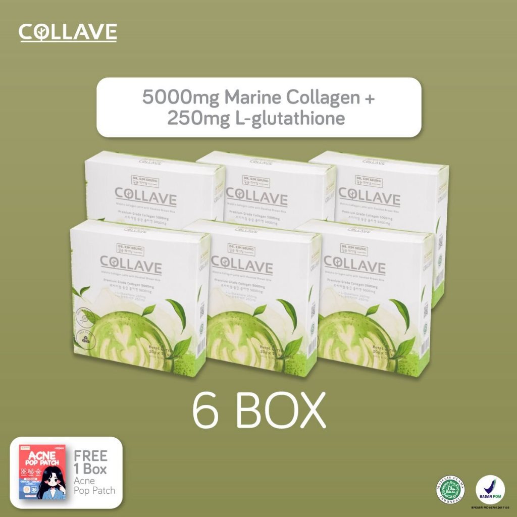 Jual Collave Matcha 5000mg Glutathion Whitening Skin Aman & Sehat - 6 box | Shopee Indonesia