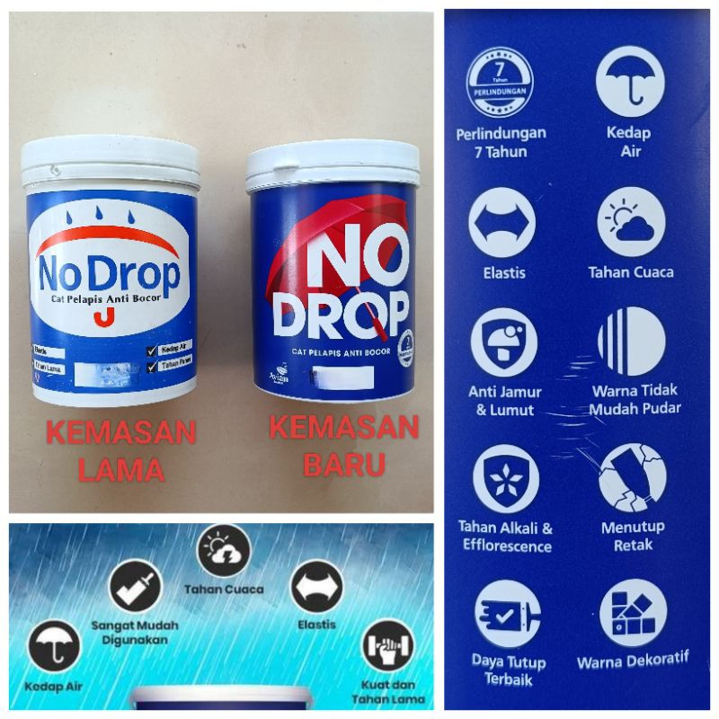 Jual No drop 1 kg Semua Warna Cat Pelapis Anti Bocor Waterproof | Shopee Indonesia