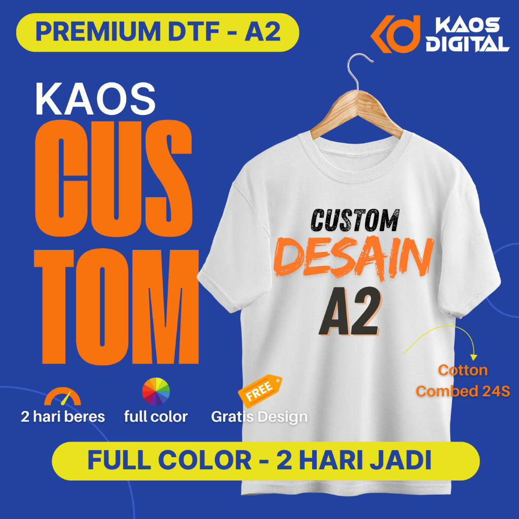 Jual SABLON DTF A2 KAOS SATUAN LUSINAN CUSTOM SABLON DTF BAJU CLOTHING T-SHIRT CLOTING CUSTOM ...