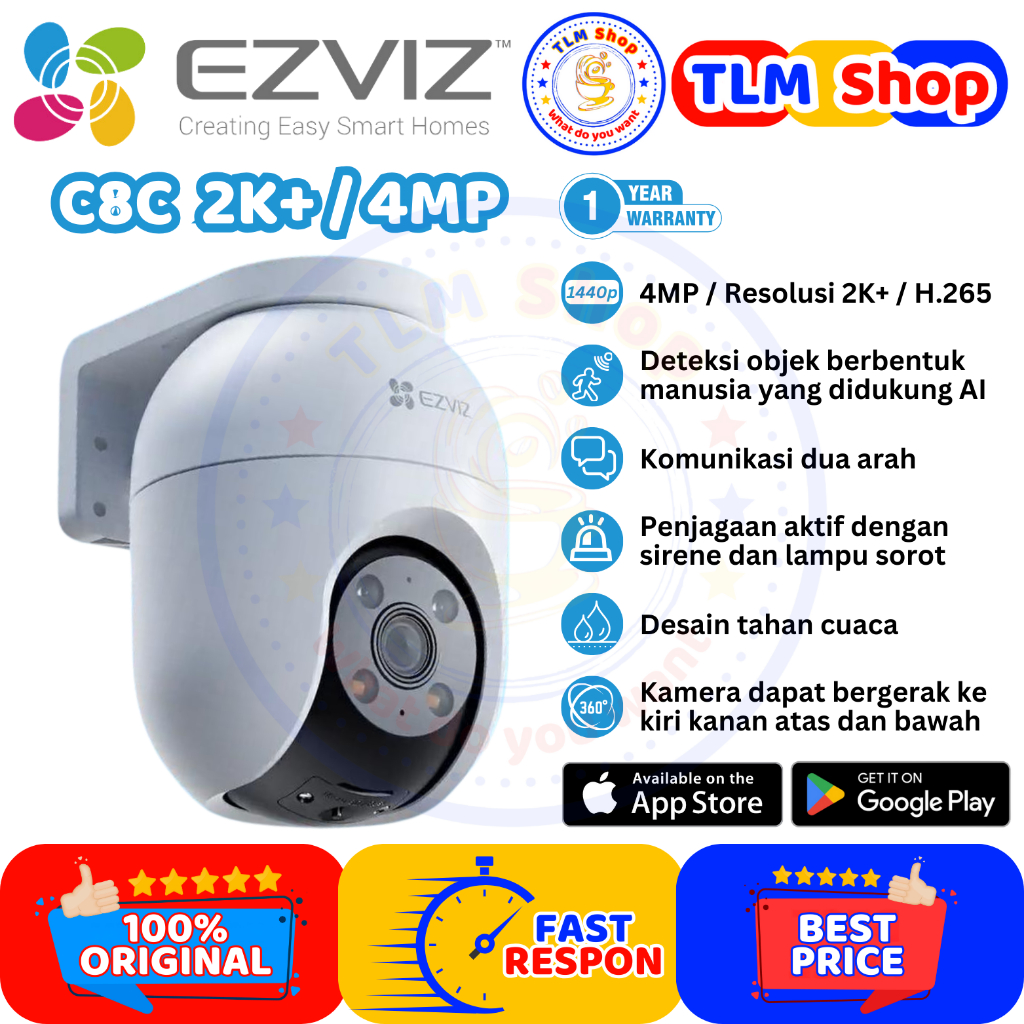 Jual EZVIZ C8C 2K+ 4MP Smart Home Wifi IP Camera CCTV Outdoor 1440p Pan ...