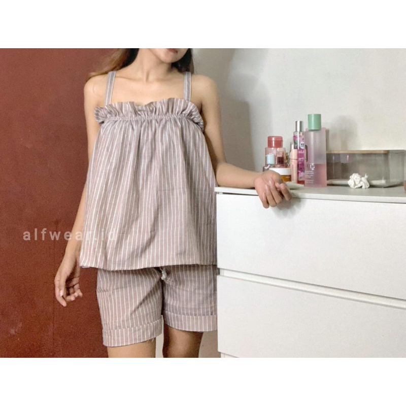 Jual Alfwear - Baju Tidur Wanita Setelan Kekinian One Set setelan ...