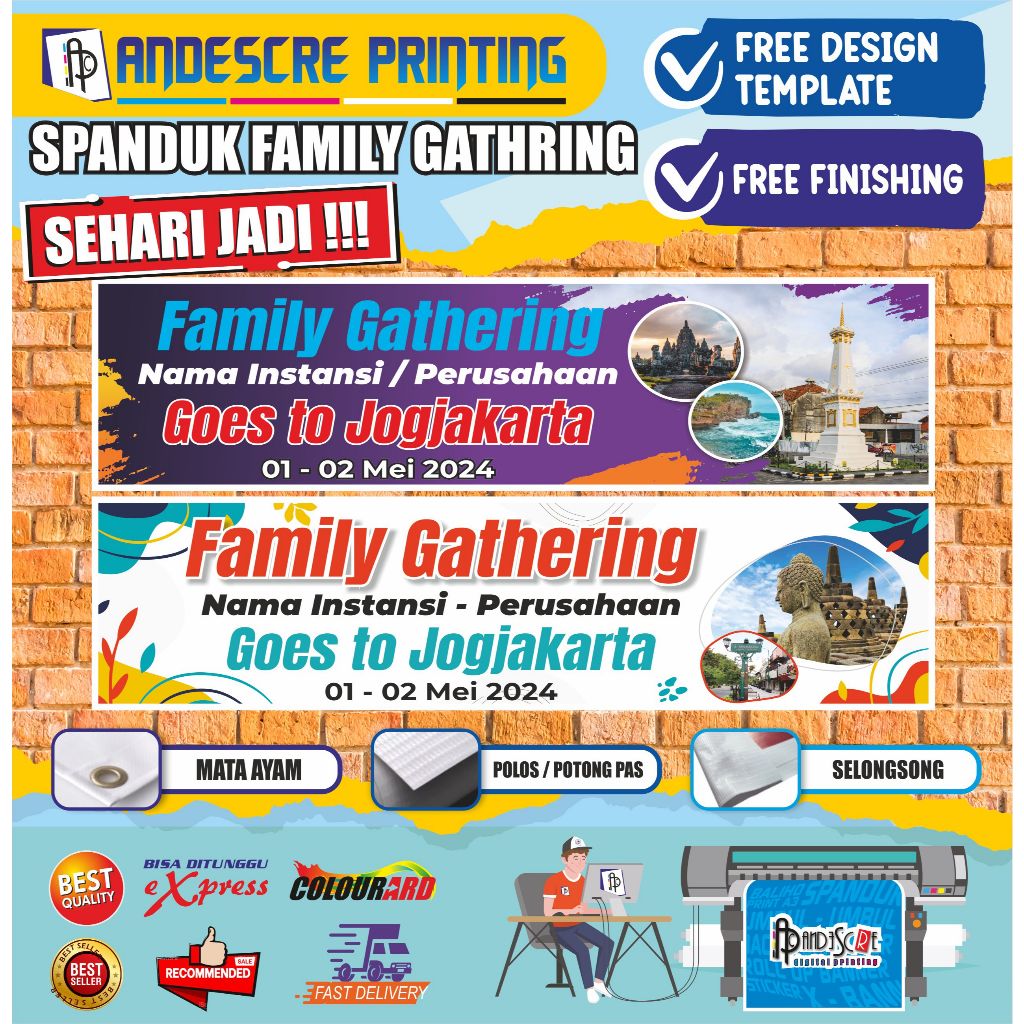 Jual Spanduk Family Gathering Desain Menarik, Unik, Ceria dan Aesthetic ...