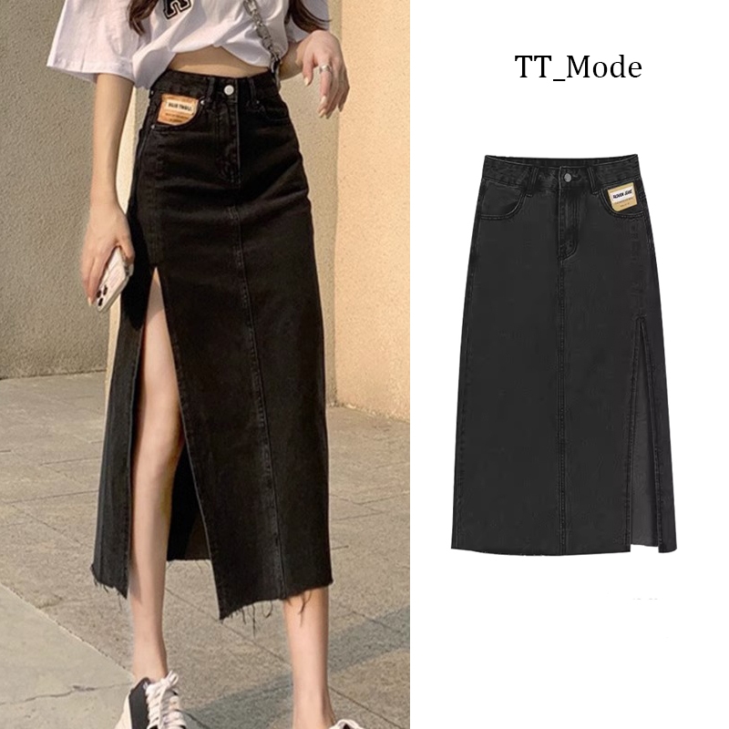 Jual Korea New Highwaist A-Line Rok Jeans Cheap Kekinian | Shopee Indonesia