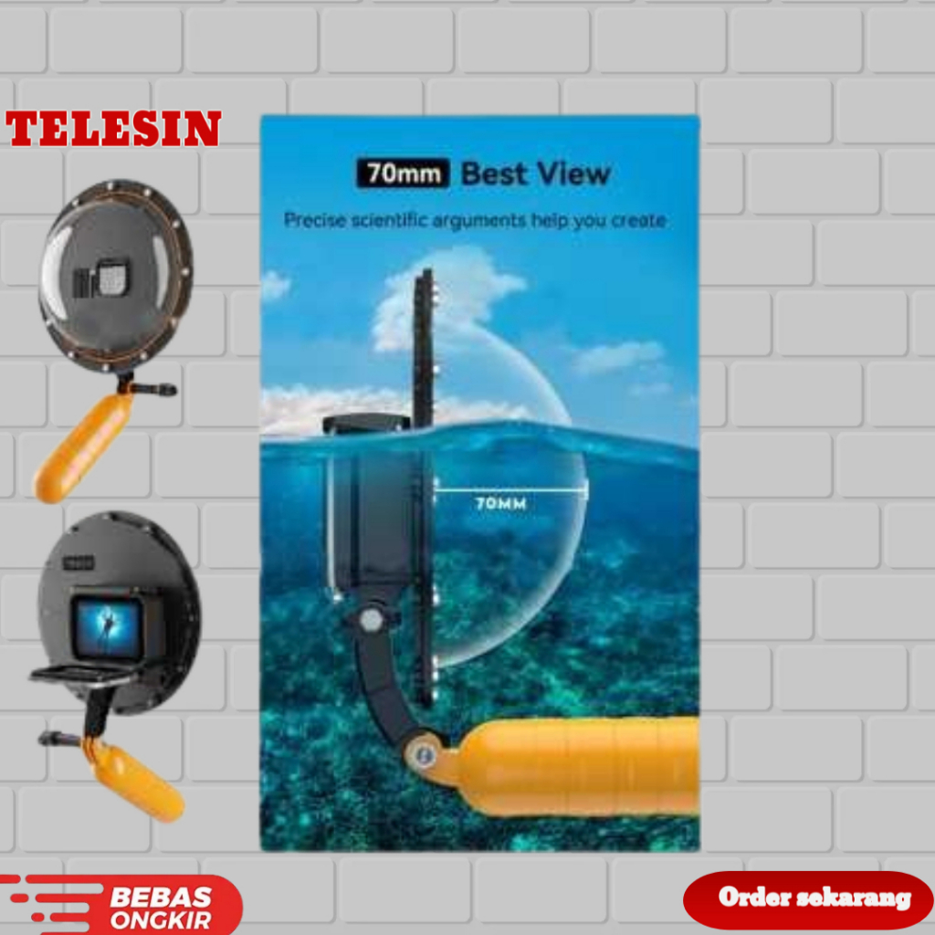 Jual TELESIN Dome Underwater Photography Selfie Case 30m GoPro 12/11/10/9 - GP-DMP-T09-SA ...