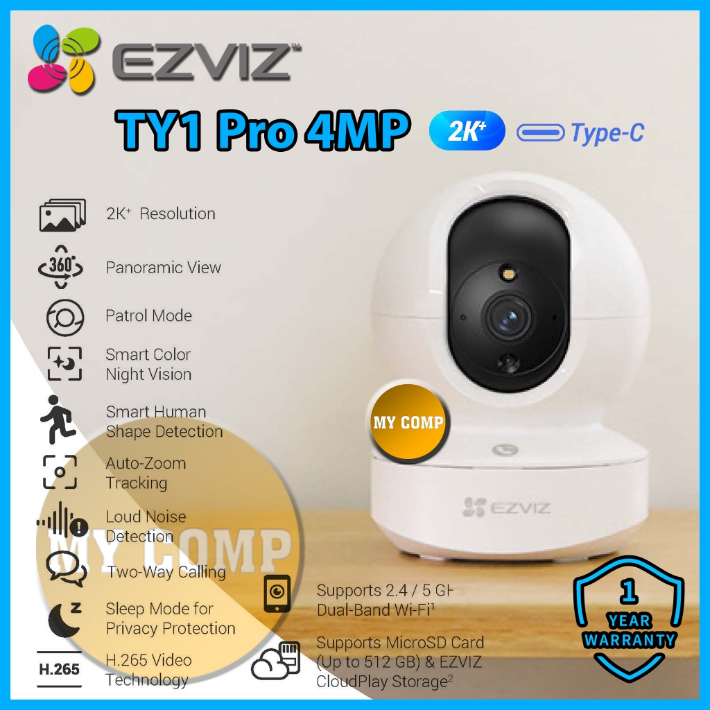 Jual Ezviz TY1 PRO 4MP 2K Pan & Tilt Smart Home Wifi Wireless IP Camera ...