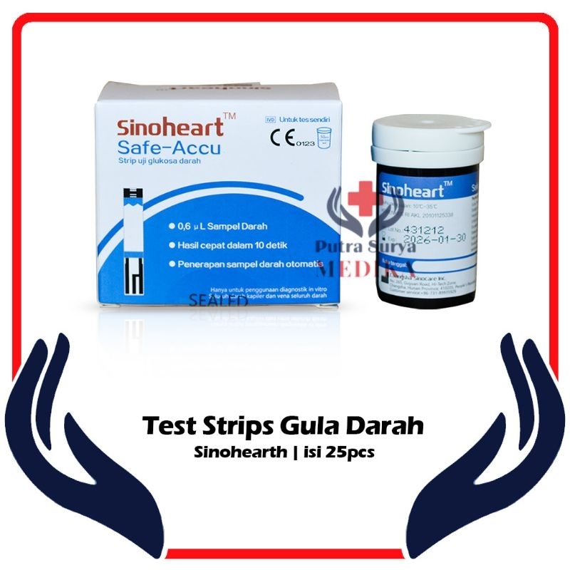 Jual Strip Uji Gula Darah Sinocare Sinoheart Safe Accu Glucose | Shopee ...