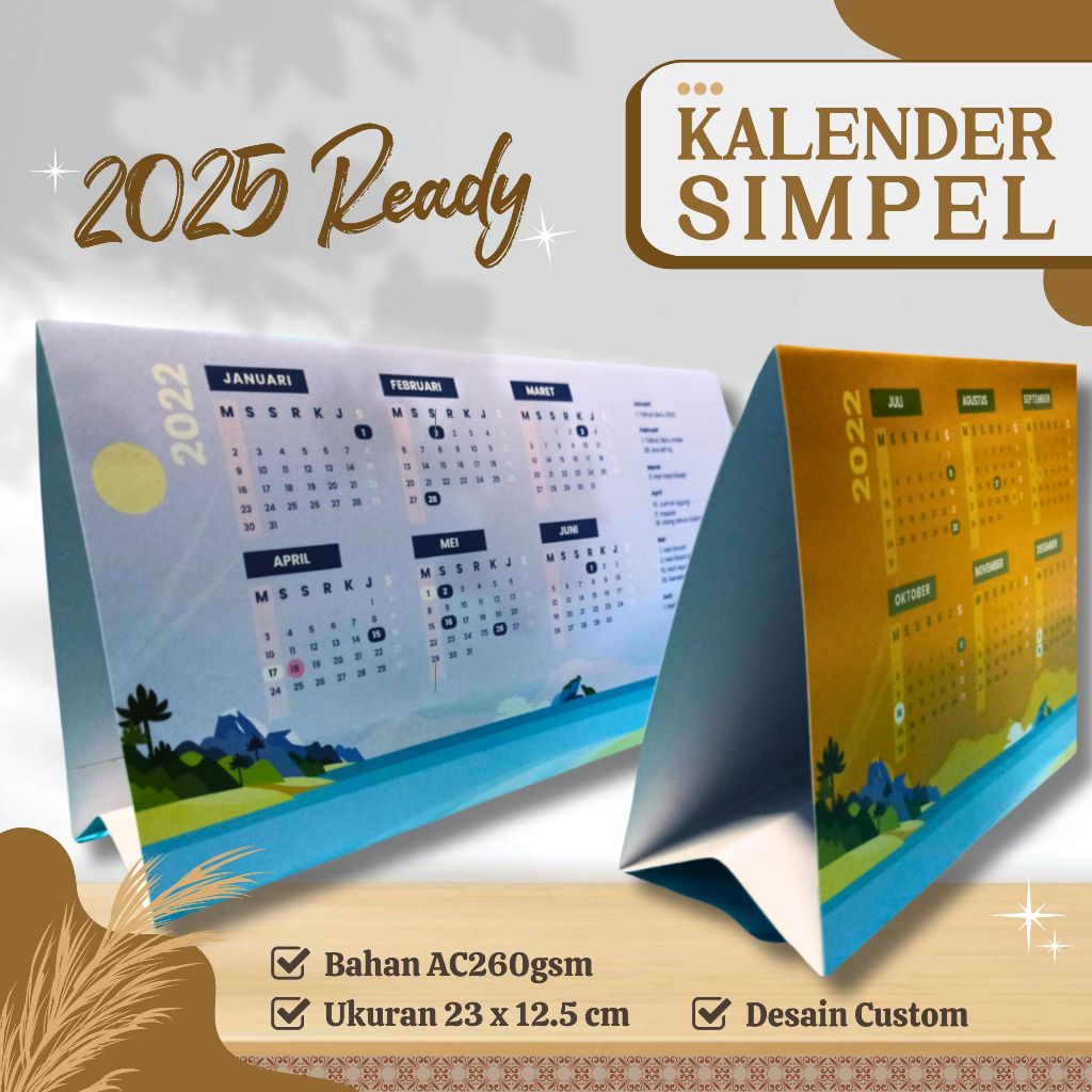 Jual Kalender Simpel Desain Custom Kalender Meja Souvenir Nikah Usaha ...
