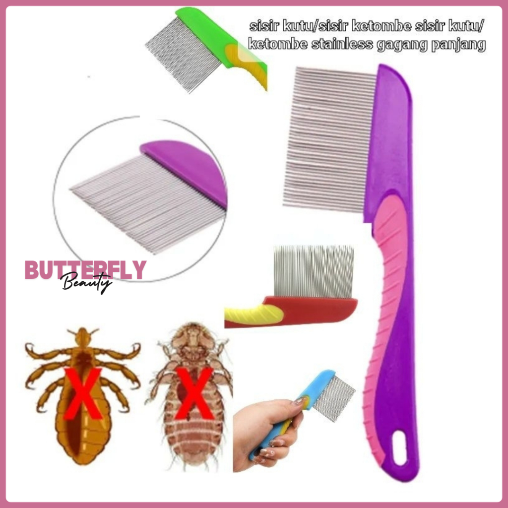 Jual Sisir Kutu Logam / Serit Logam Kutu Dan Ketombe Gagang Panjang ...