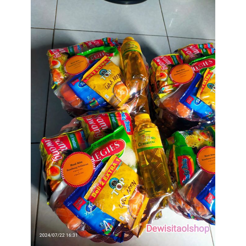 Jual paket sembako mini hadiah piring rotan | Shopee Indonesia