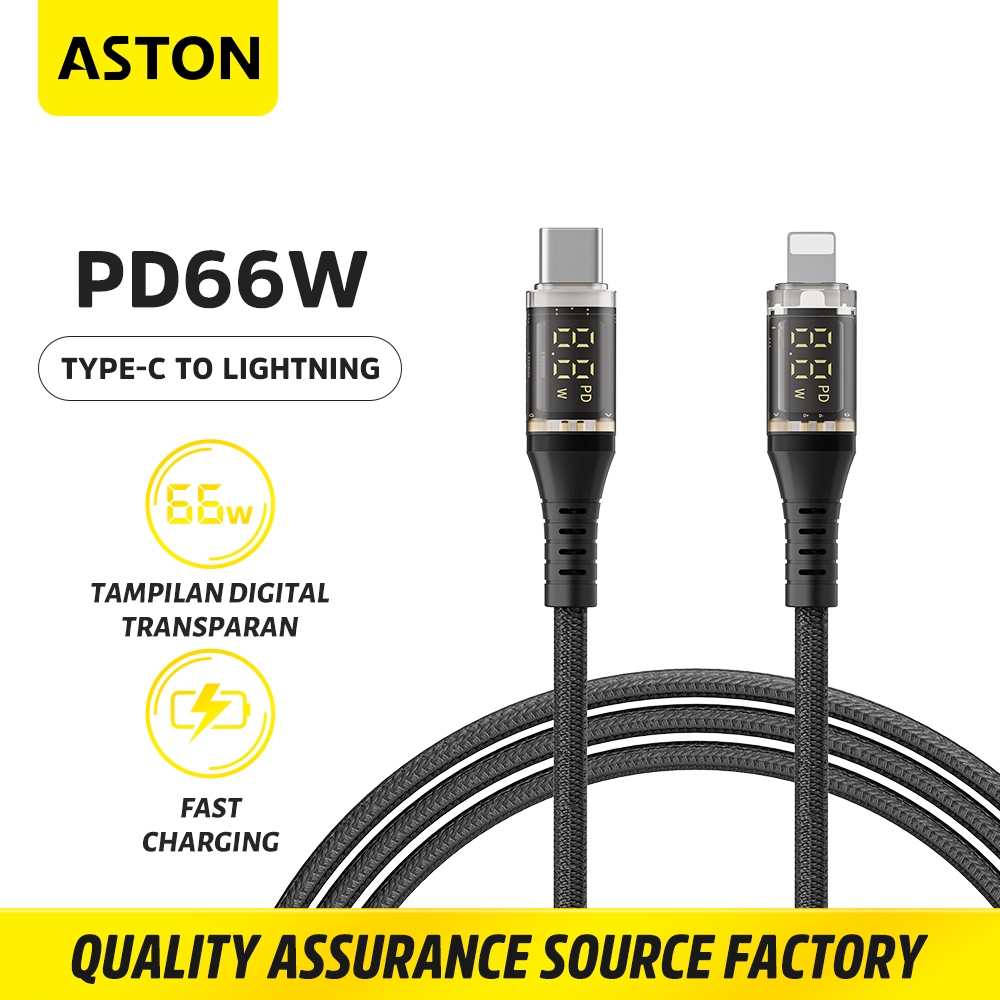 Jual ASTON Kabel Charger iPhone 66W Fast Charging Lightning Type C USB ...