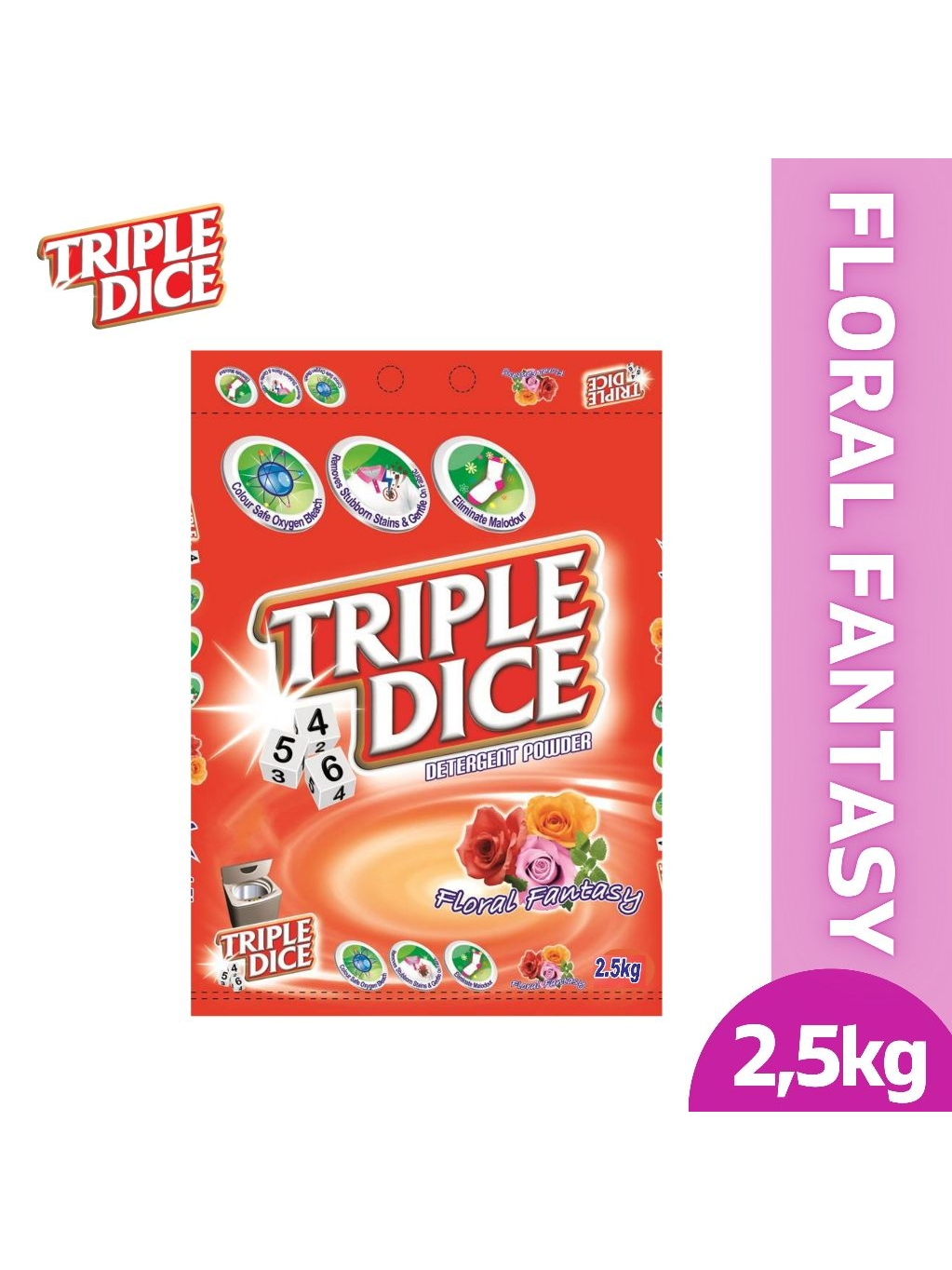 Jual TRIPLE DICE Detergent Powder Floral Fantasy 2.5kg | Shopee Indonesia