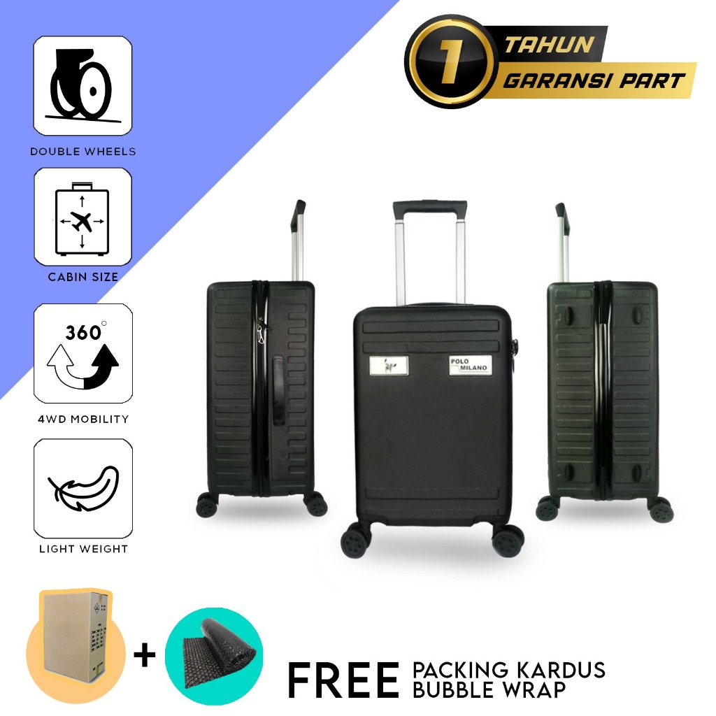 Jual Koper Hardcase Polo Milano CABIN SIZE 18 Inci GARANSI PART ...