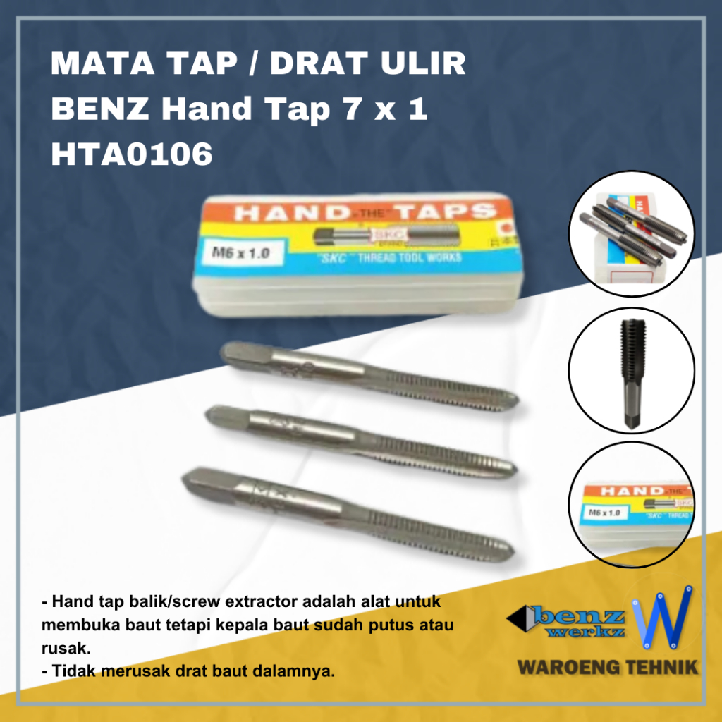 Jual Mata Tap / Drat Ulir BENZ Hand Tap 7 x 1 HTA0106 | Shopee Indonesia