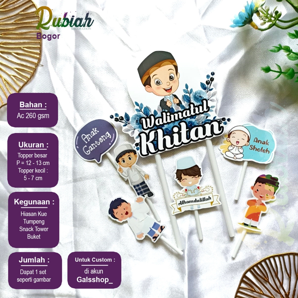 Jual Topper cake karakter walimatul khitan / Hiasan Kue Khitan | Shopee ...