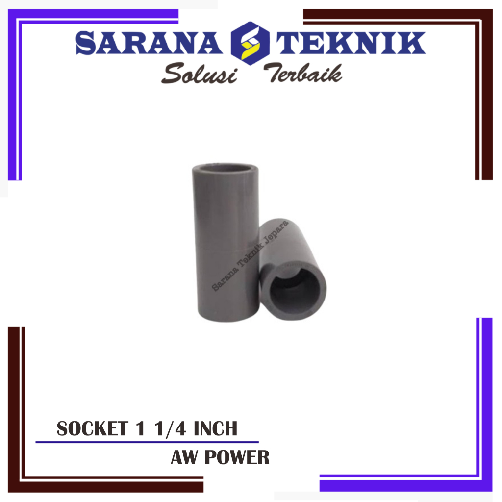 Jual SAMBUNGAN PIPA PVC SOCK SOCKET LURUS 1 1/4 INCH AW POWER | Shopee ...