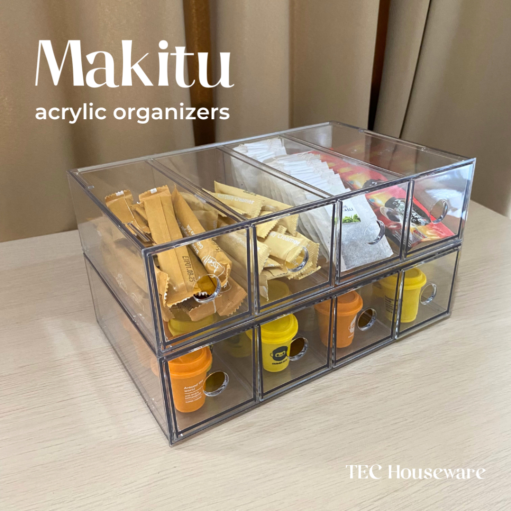 Jual Tempat Penyimpan •TEC • MAKITU Organizer Box Snacks Rak Laci ...