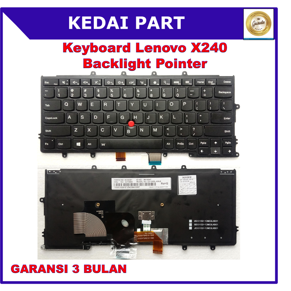 Jual Keyboard Lenovo Thinkpad X240 X240i X240S X230S Blacklight Pointer ...