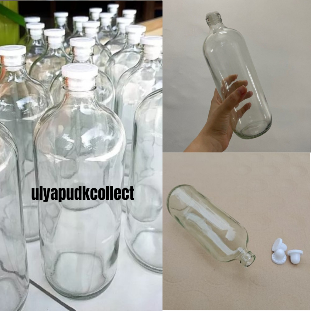 Jual botol kaca bensin / botol jamu 1000ml / Botol Bensin 1 Liter ...