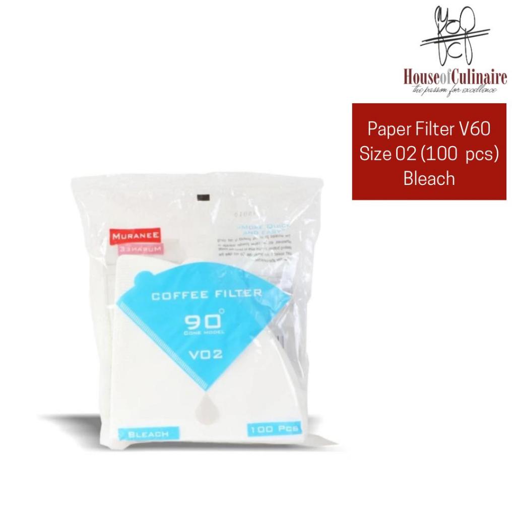 Jual Paper Filter V60 size 02 ( 100 pcs ) Bleach Coffee Paper Filter ...