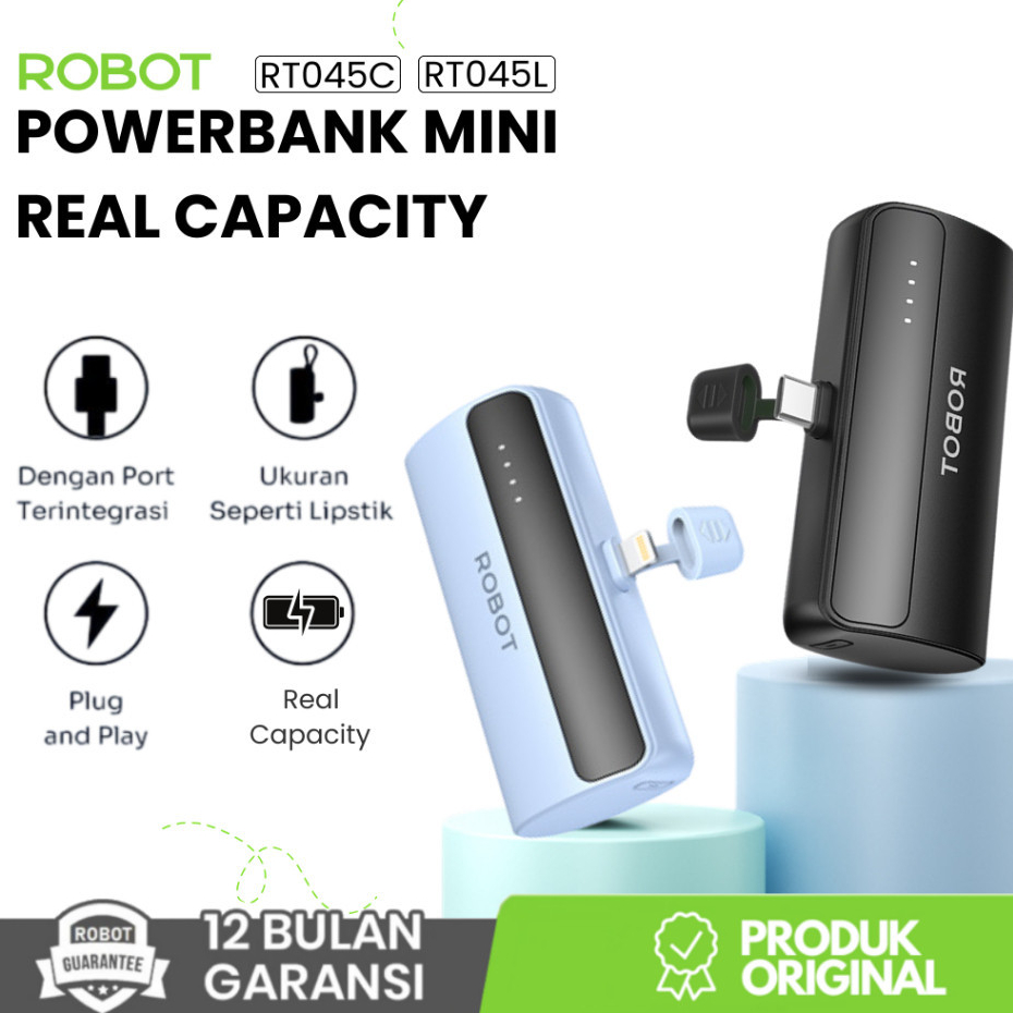 Jual [ ROBOT RT 045 ]- POWER BANK 4500 MAH ROBOT RT045L / RT045C ...