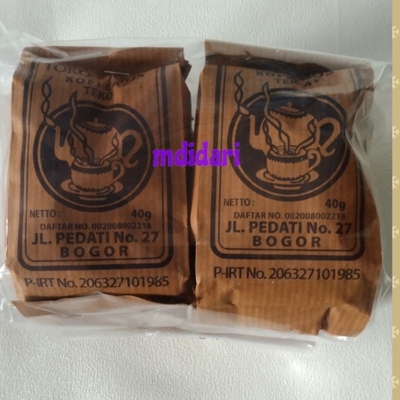 Jual Kopi Cap Teko Tanpa Gula ukuran 40gr x 10bungkus khas Kota Bogor ...