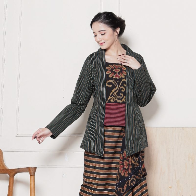 Jual Batik Maheswara - Kebaya Wanita Kutu Baru Set Lurik | Shopee Indonesia